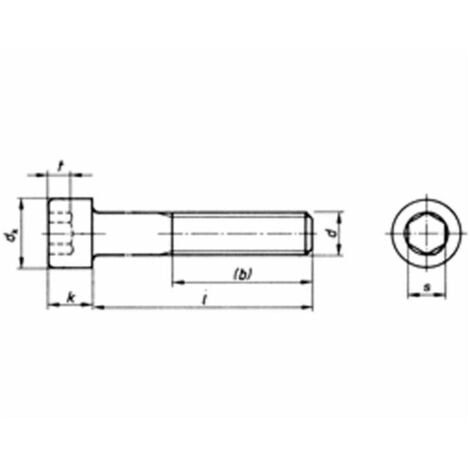 Vis à métaux tête cylindrique hexagonale creuse M10 X 30 DIN 912 (Lot ...