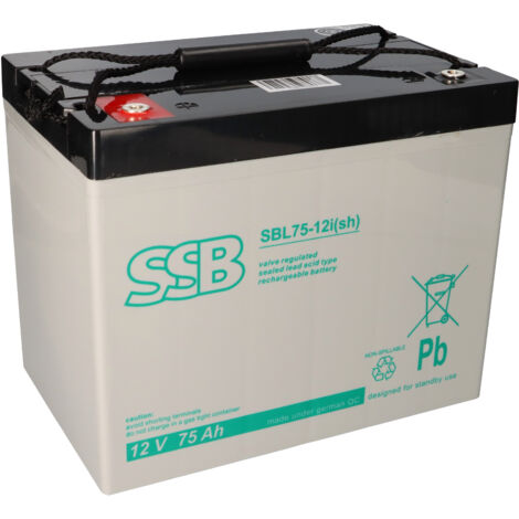 SSB Blei Akku SBL 75-12i(sh) AGM Batterie M6 Schraubanschluss - 12V 75Ah