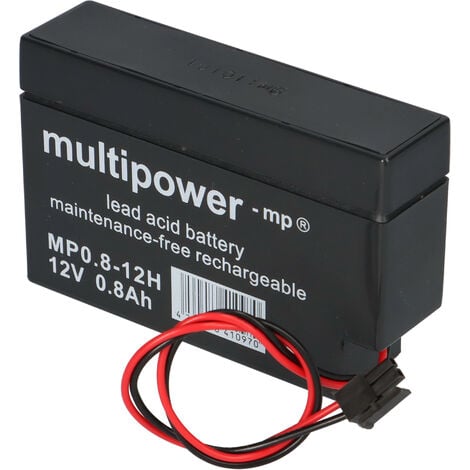 4x Multipower Blei-Akku MP0,8-12H Pb 12V 0,8Ah Heim und Haus Stecker Rollladen