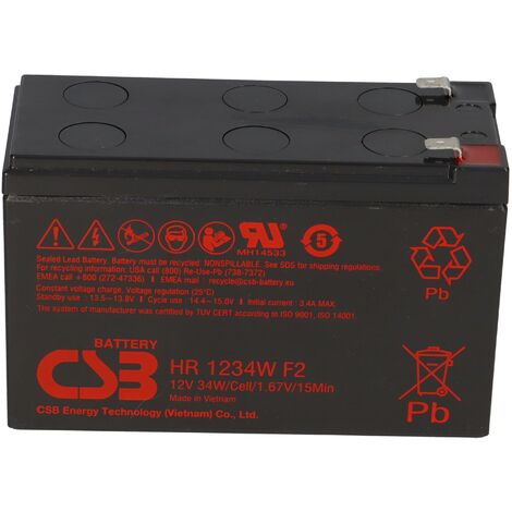 CSB Bleiakku 12V 8,4Ah HR 1234W F2 12V 34W 1,67V/15Min AGM Blei Accu ...