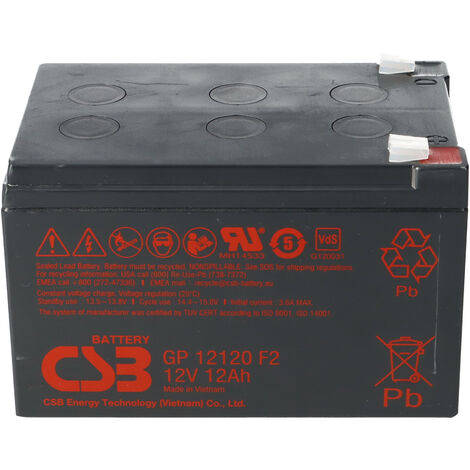 CSB Blei-Akku GP12120 F2 12V 12Ah AGM 6,3mm Faston