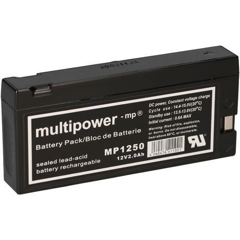 Multipower Blei-Akku MP1250 Pb 12V / 2Ah Klemmkontakt