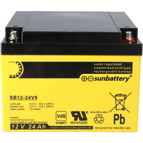 SUN Battery SB12-24V0 AGM Akku 12V 24Ah Blei-Akku mit VDS