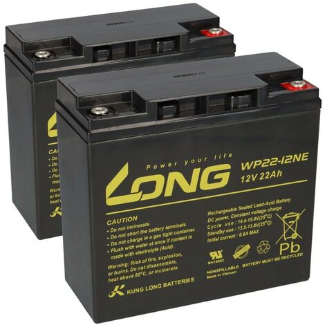 Akku kompatibel Rasenmäher RL2000 RL-2000 24V 2x 12V 22Ah AGM Blei ...