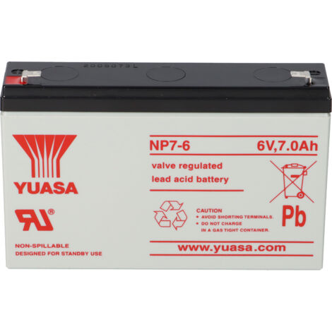 Yuasa Blei-Akku NP7-6 Pb 6V / 7Ah Faston 4,8