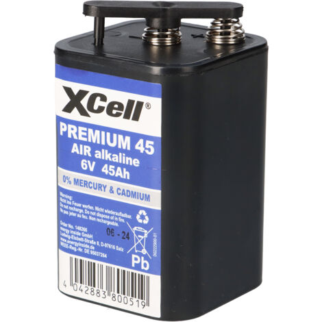 12x 4R25 XCell Premium 45 Blockbatterie 6V 45Ah für Baustellenlampe