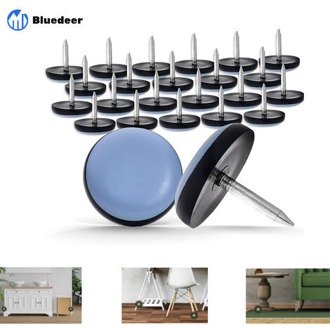 50 Pièces Patin Chaise Teflon à Clouer 19mm Ronde Patins de Meubles en ...