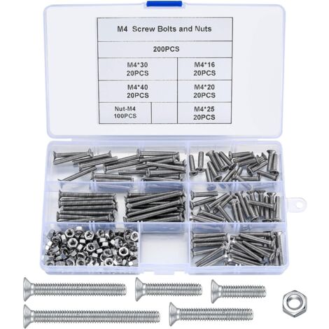 Ensemble d'écrous de boulons de meubles M6 40, 50, 60, 70, 80 mm Boulon de Meuble Vis à Six Pans ...