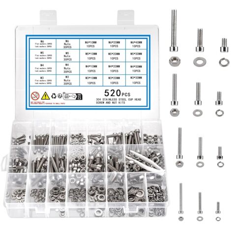 Ensemble de vis et de rondelles à écrous cage M6 - Kit d'assortiment d ...