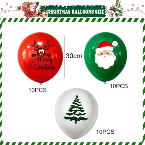Lot de 30 ballons de Noël en latex - Décoration de Noël pour enfants ...
