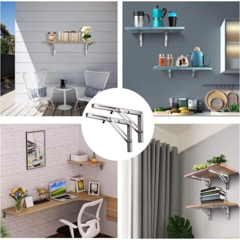 Support d' Étagères Pliable,12" / 300mm Acier Inoxydable Equerre ...