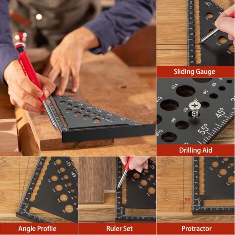 Équerre de charpentier, Équerre de charpentier multifonction 180 mm ...