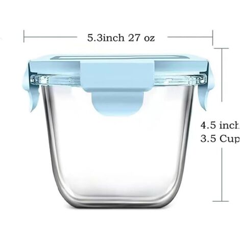 Lot de 4 récipients en verre de 800 ml avec couvercle, pour soupe en ...