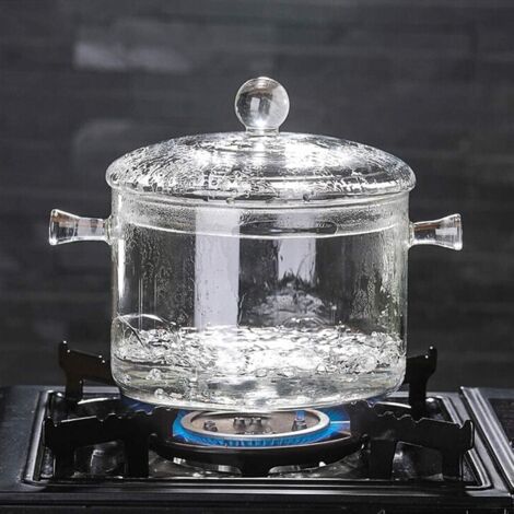 1.5L Pot De Cuisson en Verre, Pot en Verre pour Cuisine, Mini Cocotte ...