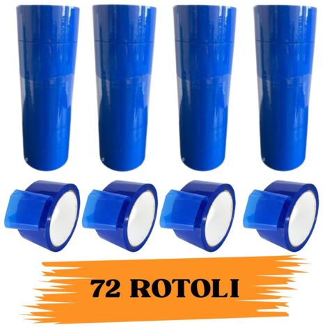 EcoPrice® Nastro Adesivo Imballaggio Colorato Blue 48mmx66m 72 Rotoli ...