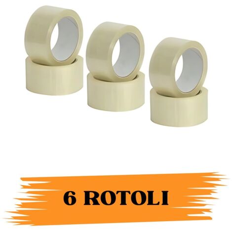 EcoPrice® Nastro Adesivo Imballaggio Trasparente Yellow 48mmx66m 6 ...