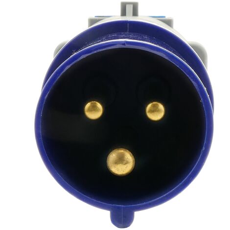 Adaptador enchufe industrial CETAC macho a Schuko hembra 2P+T 16A 250V IP44 IEC-60309