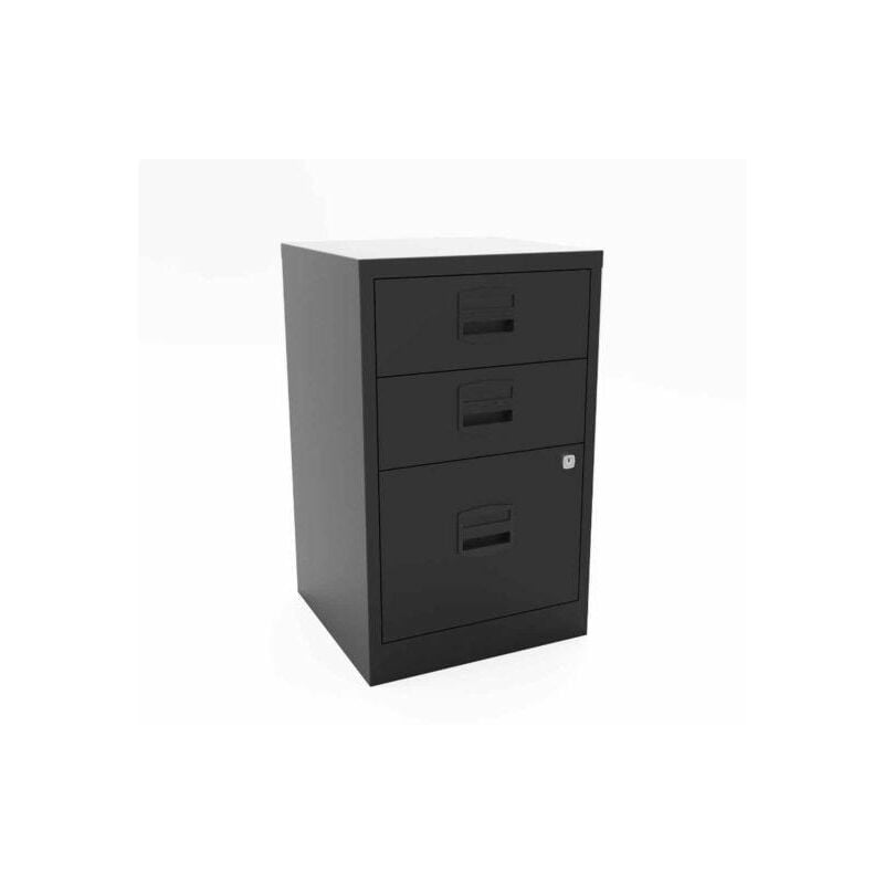 Bisley A4 3 Drawer Filing Cabinet - Black