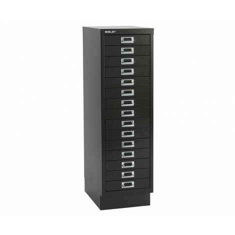 Bisley 15 Drawer A4 Filing Cabinet - Black