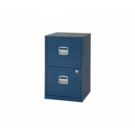 Bisley 2 Drawer Metal Filing Cabinet - Oxford Blue