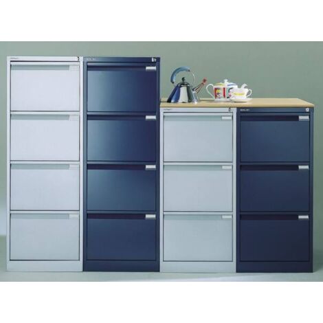 Bisley 3 Drawer Foolscap Filing Cabinet - Blue