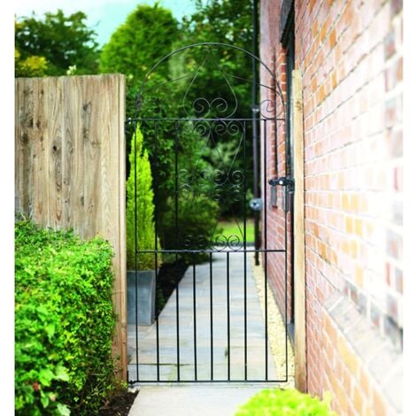 Chelsea Bow Top Steel Gate Black - 991 x 1875 mm