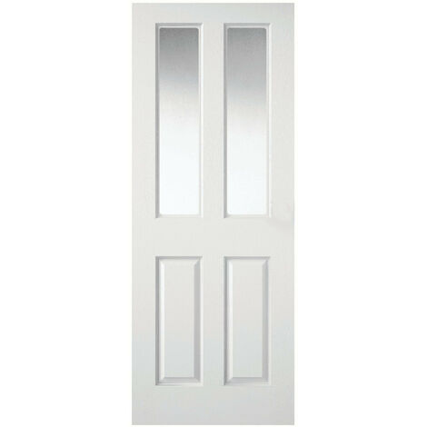 Chester White Clear Glazed Grained Moulded 4 Panel Internal Door - 1981 ...