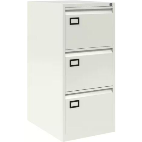 Bisley 3 Drawer Foolscap Filing Cabinet - White