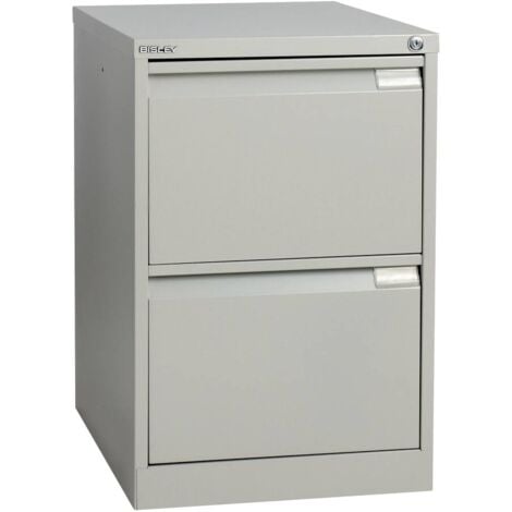 Bisley 2 Drawer Foolscap Filing Cabinet - Goose Grey