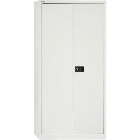 Bisley Regular Steel Door Cupboard Lockable with 3 Shelves - Chalk