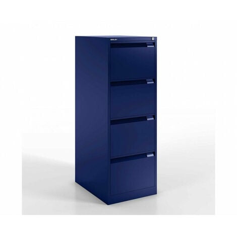 Bisley 4 Drawer Foolscap Filing Cabinet BS4G - Oxford Blue