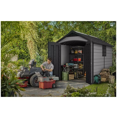 Keter Premier Plastic Garden Shed 7.5 x 11ft - Grey