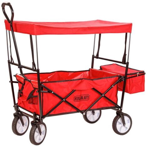 Chariot à main pliable 'Sunny' avec toit - Transport- Enfants- Jardin