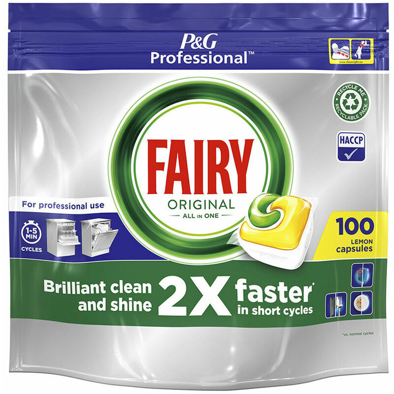 Pastillas Para Lavavajillas Fairy All In 1 Original Limón 100 Unidades