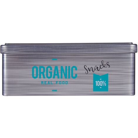 Bote Organic Snacks Gris Hojalata (11 x 7,1 x 18 cm) (24 Unidades)
