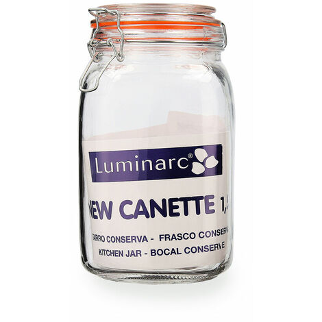 Tarro de Cristal Quid New Canette Transparente Vidrio (1,5L) (Pack 6x)