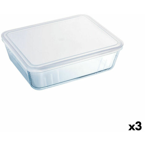 Fiambrera Rectangular con Tapa Pyrex Cook&freeze 28 x 23 x 10 cm 4,2 L Transparente Vidrio ...