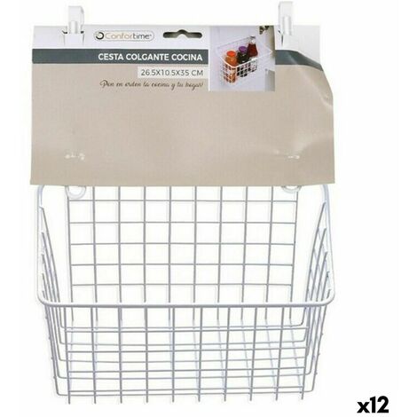 Cesta Multiusos Confortime Aluminio 7,5 x 12,5 x 24,5 cm (12 Unidades)