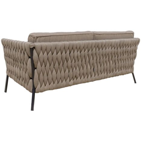 Sofá de Jardín Rebecca Negro Marrón claro Aluminio 206 x 83 x 74 cm