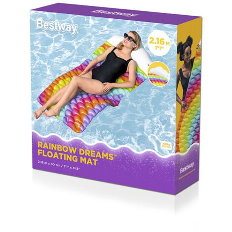 Bestway Colchoneta Hinchable Arcoiris 216x80 cm Playa y Piscina 44107
