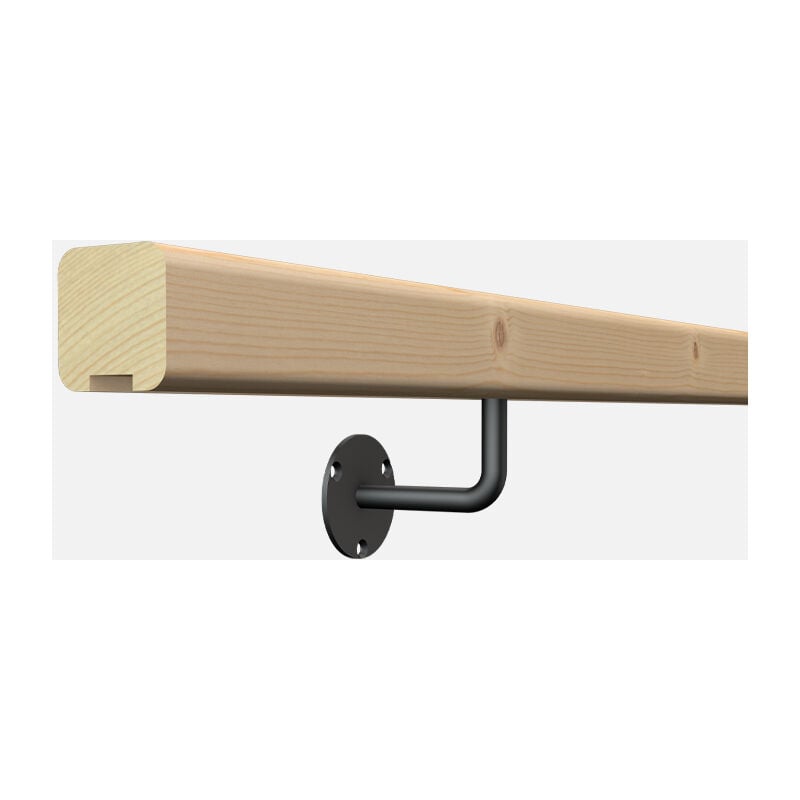 Claro - Kit main courante murale en bois + supports de fixation Claro - Kit main courante murale en bois + supports de fixation