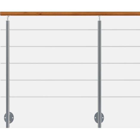 INOLINE – Kit garde-corps 2m en aluminium latérale Gris alu avec main ...