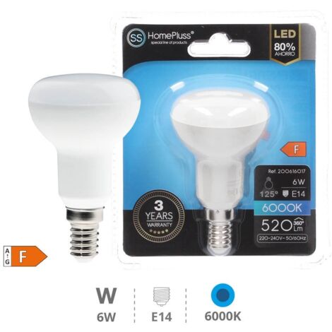 LAMPARA REFLECTO.R50 LED E14 6W 6000K