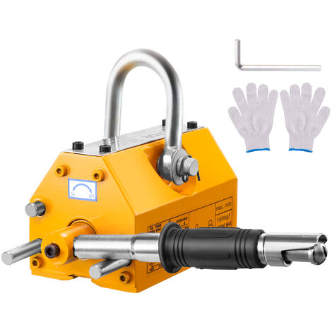 VEVOR Sollevatore Magnetico Permanente al Neodimio N42 Acciaio Portata Massima da 100kg ...