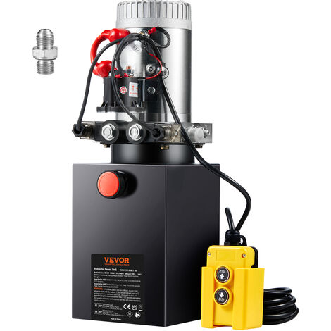 VEVOR Pompa Idraulica CC 12V Capienza ca. 9,5 L Centralina Idraulica ad Azione Doppia Flusso ...