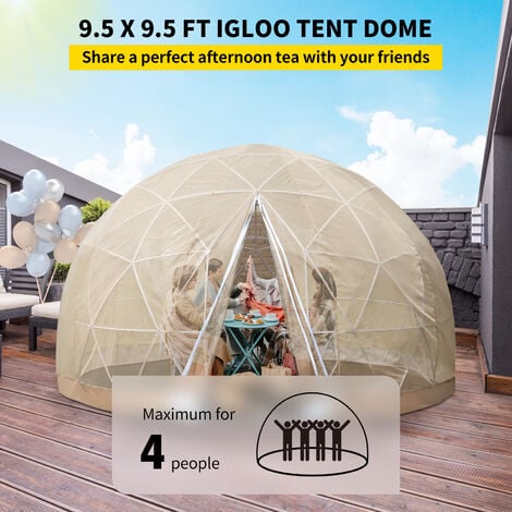 VEVOR Cupola Geodetica Igloo In Pvc Kit Cupola Geodetica Igloo PVC 9.5 Piedi, Tenda Giardino ...