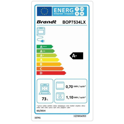 Brandt – Four encastrable multifonction vapeur 73L – Puissance 3385W ...