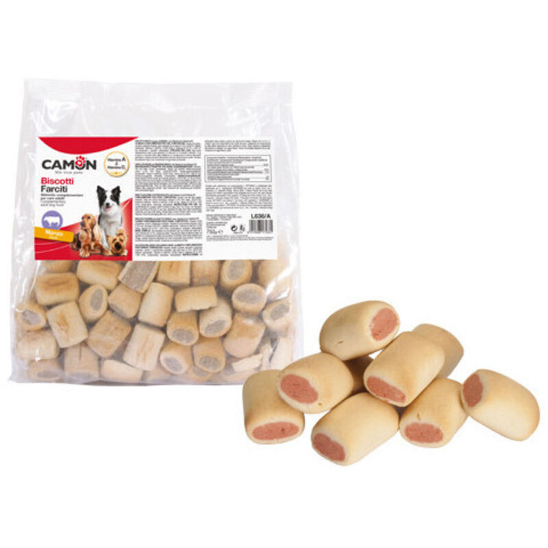 Biscuits Camon farcis au bœuf 750 g – Snack savoureux avec vitamines A ...