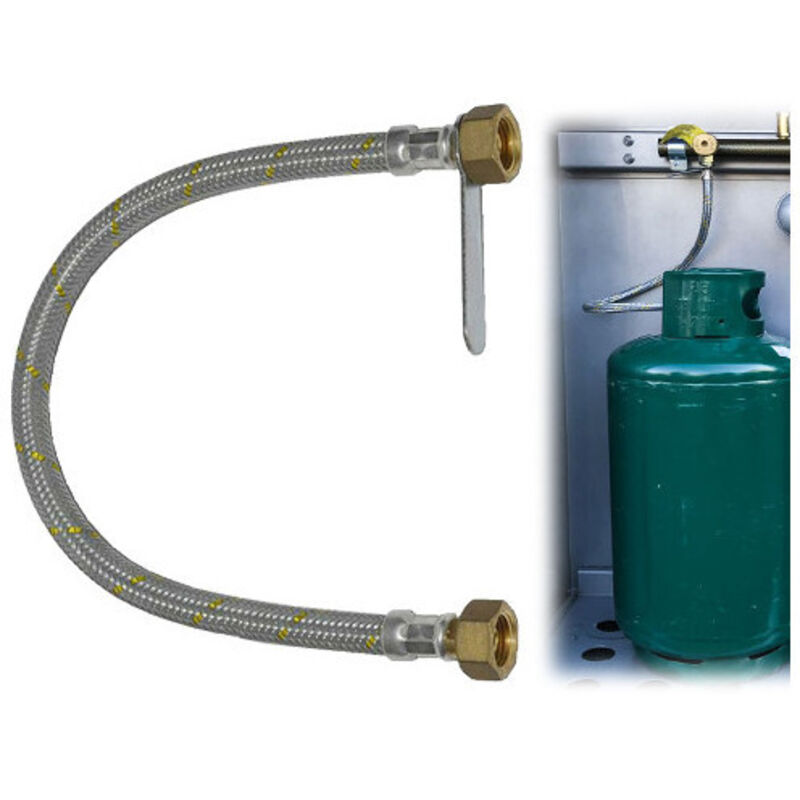 Flexible de gaz SN-SN 80 cm – Revêtement en acier et raccords en laiton