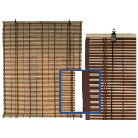 Persienne Folk marron 200×300 cm avec lattes – Brixo